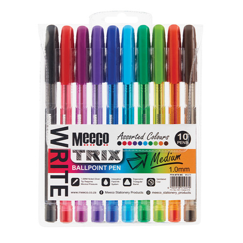 Meeco Trix Ballpoint Pens 1.0mm Wallet of 10 | Capmor
