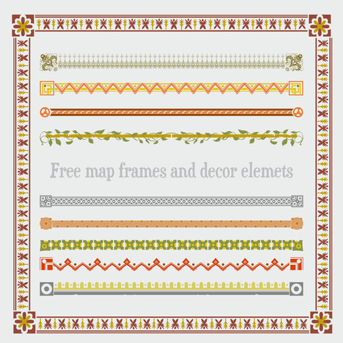 Free Map Decorative Frames & Borders 3 | qatlasmap.com