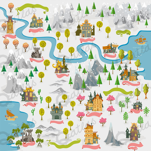 Fairy tale fantasy map 2 | qatlasmap.com