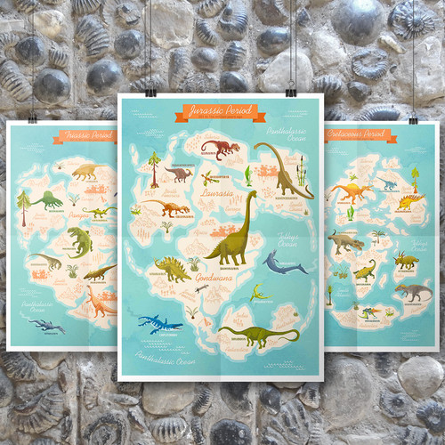 Prehistoric World Maps of the Triassic, Jurassic and Cretaceous Period ...