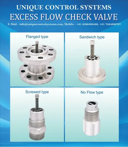 Excess Flow Check Valves | Flow Check Valve | UniqueControlSystems