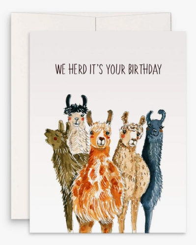 Paper Goods: "We Herd It's Your Birthday" Vertical Llama Card | Unity ...