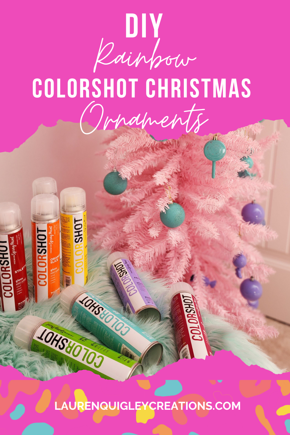 DIY Colorshot Christmas Ornaments