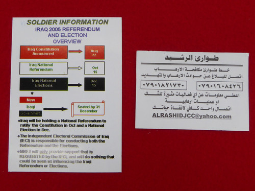 Soldier Information Card for Iraqi 2005 Election | Foxhole Militaria