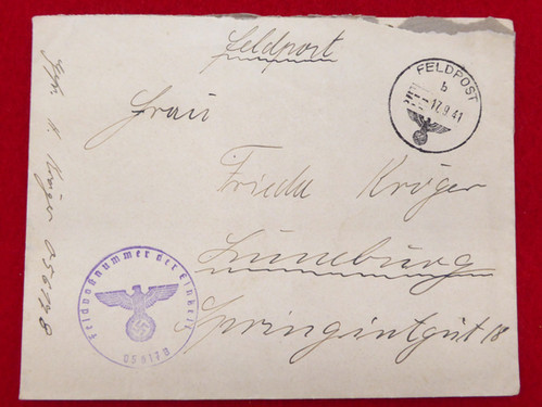 Original WWII German Feldpost Envelope, 695th Infantry Regiment ...