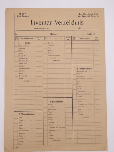 Original WWII German NSDAP Inventory Register 1941 | Foxhole Militaria