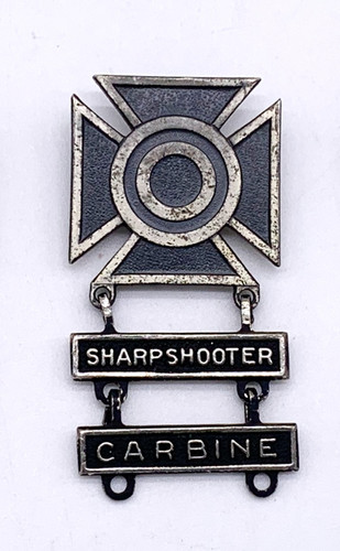 Sharpshooter Badge, Sterling, Two Bars, WWII | Foxhole Militaria