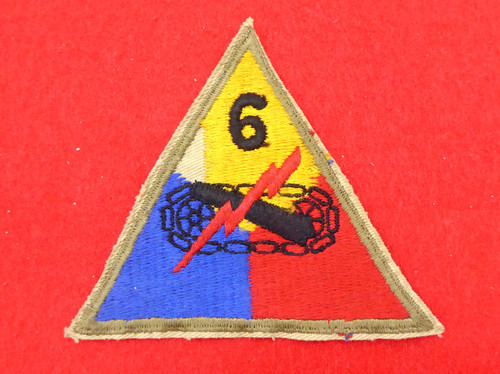 Original WWII 6th Armored Division patch | Foxhole Militaria