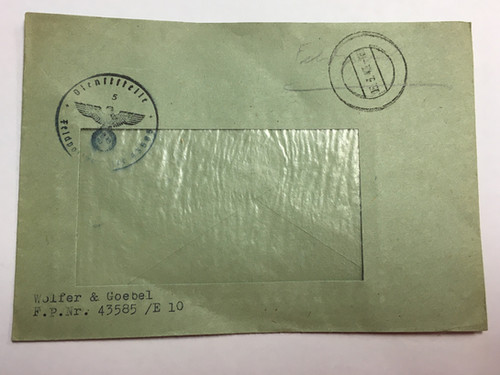 Original WWII German Feldpost Envelope, NSKK | Foxhole Militaria
