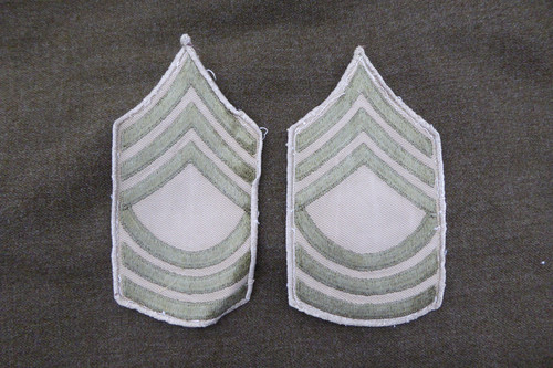 Original WWII US Army Master Sergeant Rank, Khaki | Foxhole Militaria