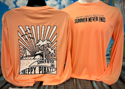 Preppy Pirate “Summer Never Ends” Maui Peach sun shirt UPF +30 ...