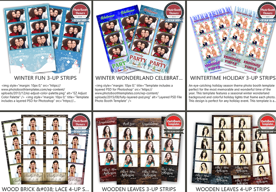 Custom Photo Strip Templates | Sanderson Snap And S
