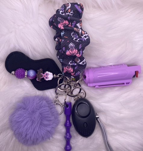 Miss Villan Scrunchie Safety Keychain (Beaded Bar may vary ) | My Site