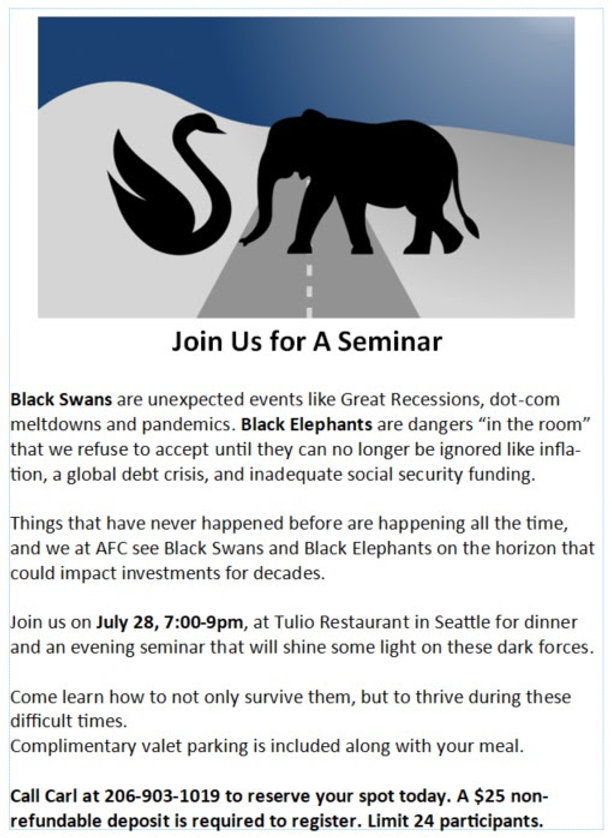 Join Us For a Seminar & Dinner