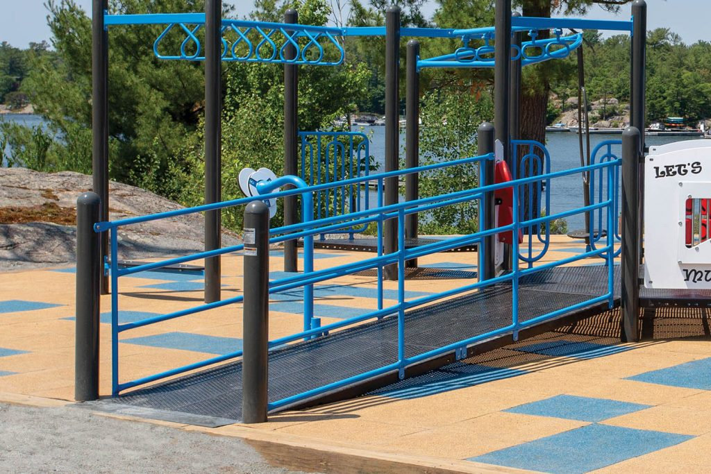 Wheelchair Ramp with Guardrails