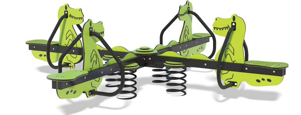 Dinosaur Quad Playground See-Saw