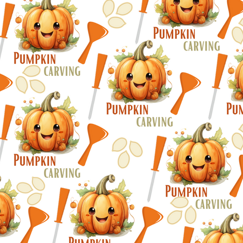 Pumpkin Carving Scrapbook Paper 12x12 | scrappineverymemory