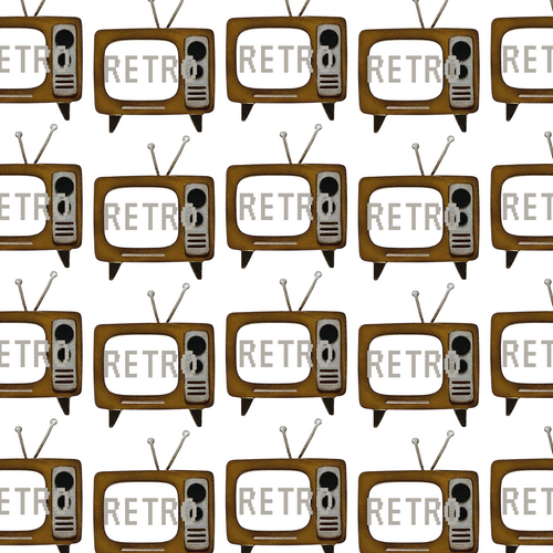 Retro TV Scrapbook Paper 12x12 | scrappineverymemory