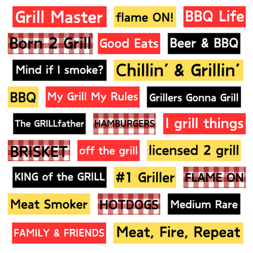 BBQ Word Strip Sheet | scrappineverymemory