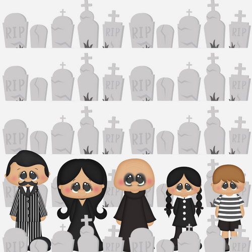 Addams Family Scrapbook Paper 12x12 | scrappineverymemory