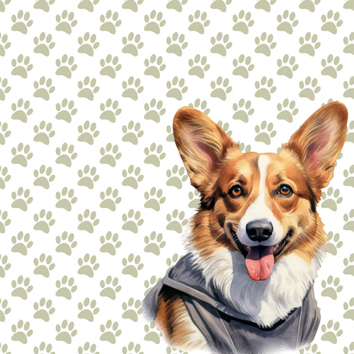 Corgi Scrapbook Paper 12x12 | scrappineverymemory