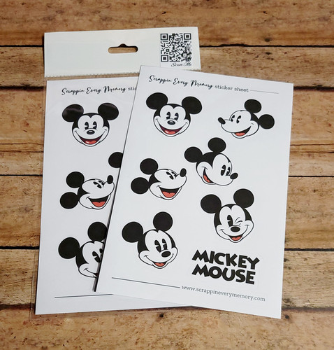 Mickey Heads Sticker Sheet | scrappineverymemory