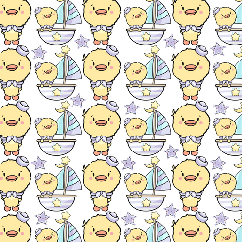 Sailing Baby Ducks Scrapbook Paper 12x12 | scrappineverymemory