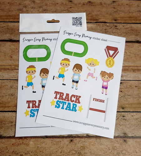 Track Star Sticker Sheet | scrappineverymemory