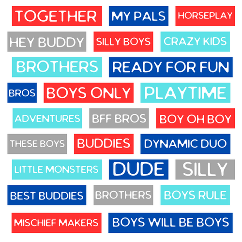 Brothers Word Strip Sheet | scrappineverymemory