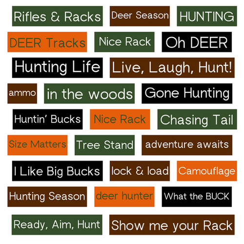 Hunting Word Strip Sheet | scrappineverymemory