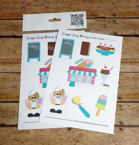 Ice Cream Shop Sticker Sheet | scrappineverymemory