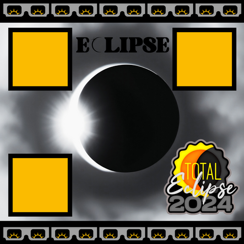 Total Eclipse 2024 Premade Scrapbook Page 12x12 | scrappineverymemory