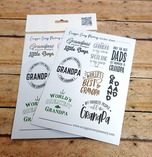 Grandpa Quotes Sticker Sheet | scrappineverymemory
