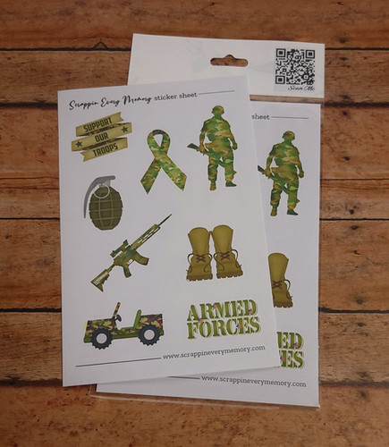 Armed Forces Sticker Sheet | scrappineverymemory
