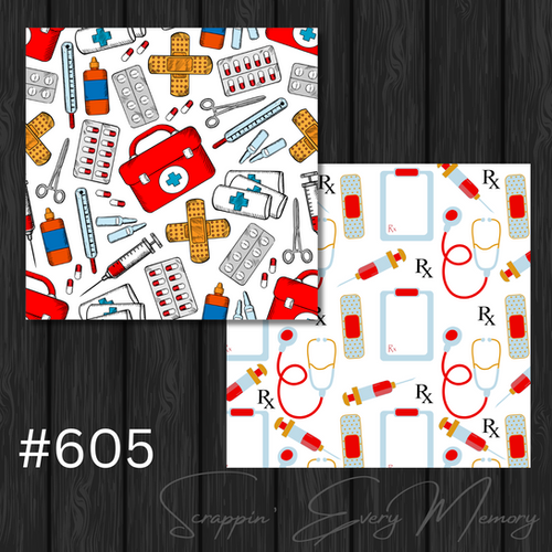 Medical #605 Coordinating Scrapbook Papers | scrappineverymemory