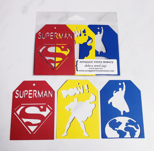 Superman Deluxe Word Tags | scrappineverymemory