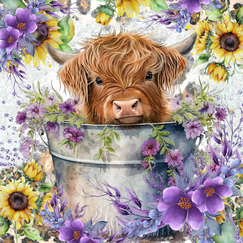 Baby Highland Cow Scrapbook Paper 12x12 | scrappineverymemory