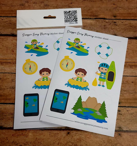 River Rafting Sticker Sheet | scrappineverymemory