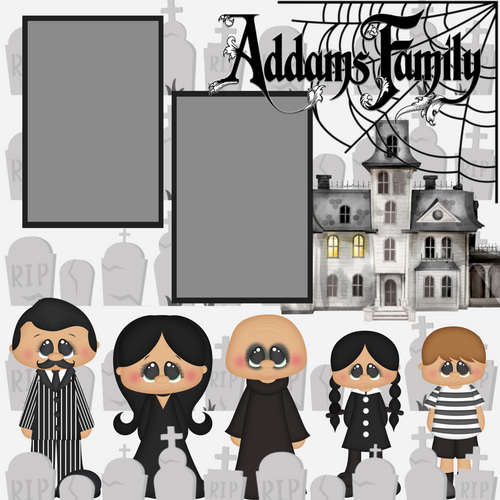 Addams Family Premade Scrapbook Page 12x12 | scrappineverymemory