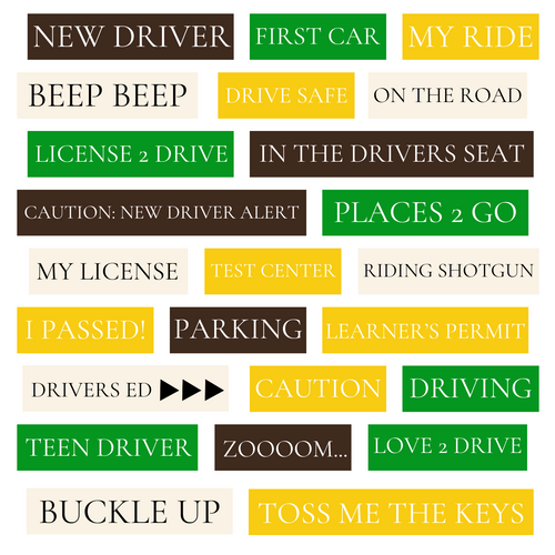 New Driver Word Strip Sheet | scrappineverymemory