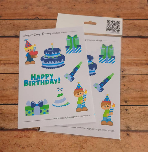 Birthday Boy Sticker Sheet | scrappineverymemory