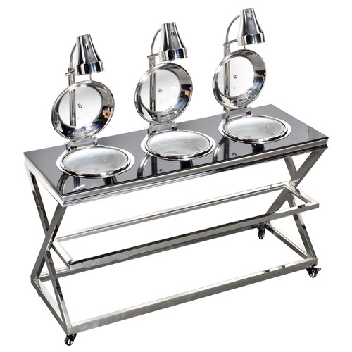 Mobile Granite Banquet Buffet Table with Mount-in Heat Lamp Chafing ...