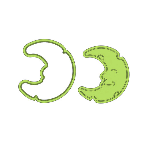 Half moon cutter and stamp | CookieCuttersAndMore