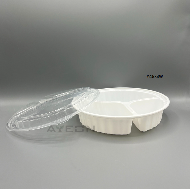3 Compartment Round Plastis Container | Ayeon Supply