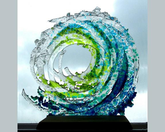 Fused glass wave designs 4-6"