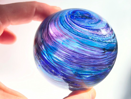 Ashes in glass, 3 Color explosion, purple and blues, Cremation glass ...
