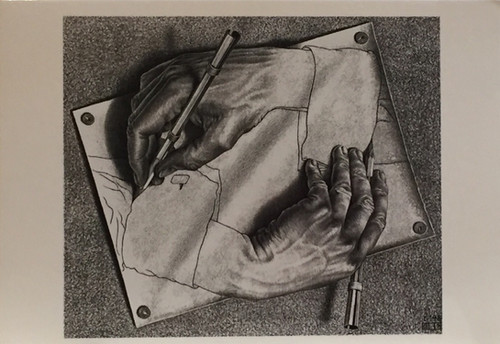 M C Escher, Drawing Hands, January 1948 | delightful-prints