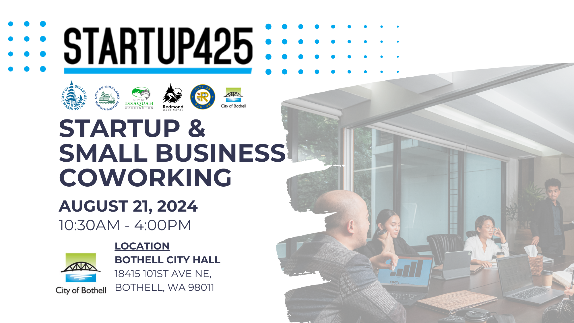 Startup & Small Business CoWorking Bothell | August 2024 | Startup425