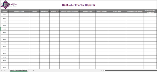 Conflict of Interest REGISTER | Coast Wide Training