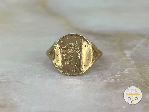 9ct Yellow Gold Coin Ring | RPM Pawnbrokers